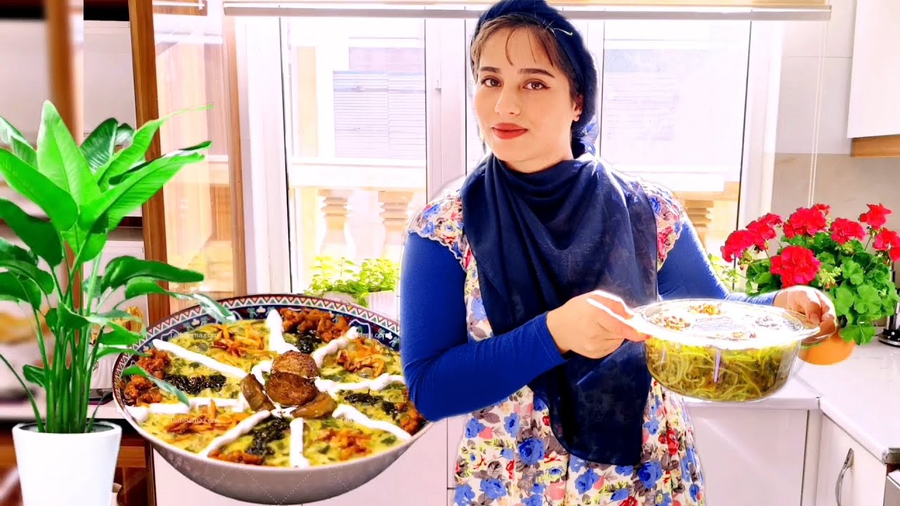 The secret of cooking Iranian noodles and very delicious|Village Life ...