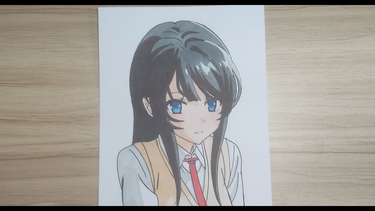 How to draw shy Anime Girl | the bunny girl | no timelapse - YouTube