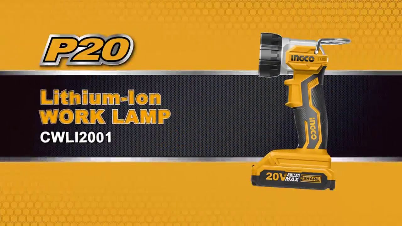 Ingco 20V Li-Ion Work Lamp CWLI2001 - YouTube