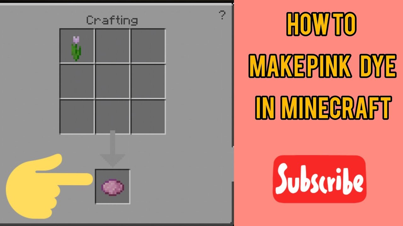 #Minecraft How to make pink dye in Minecraft. - YouTube