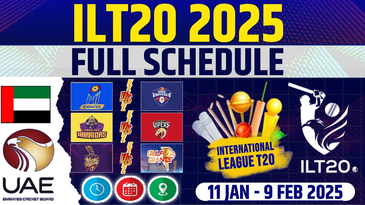 ILT20 2025 Schedule | ILT 20 League Schedule - YouTube