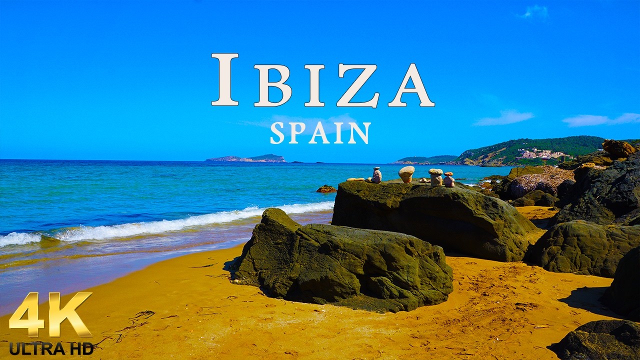 FLYING OVER IBIZA (4K UHD) - Scenic Relaxation Film With Calming Music ...