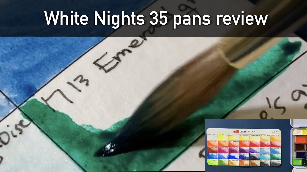 화이트나이츠 고체물감 35색 발색 White Nights color chart - YouTube