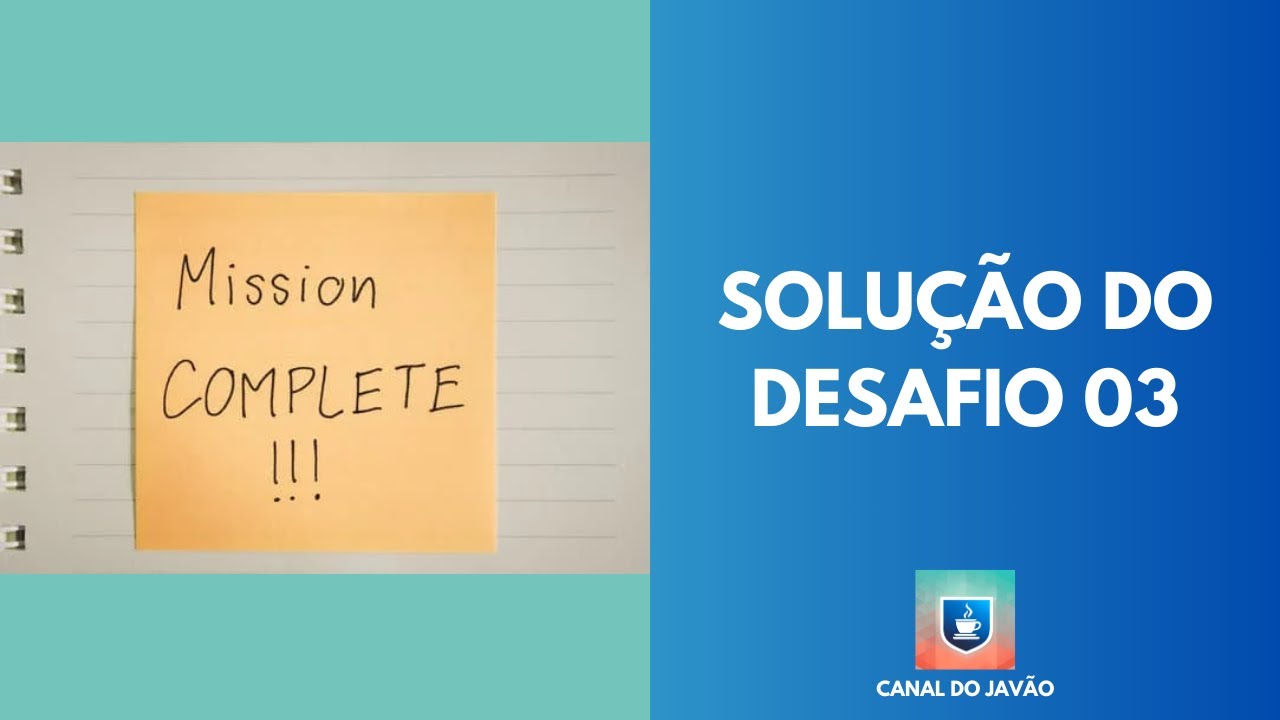 Solução do desafio 03 | Canal do Javão - YouTube