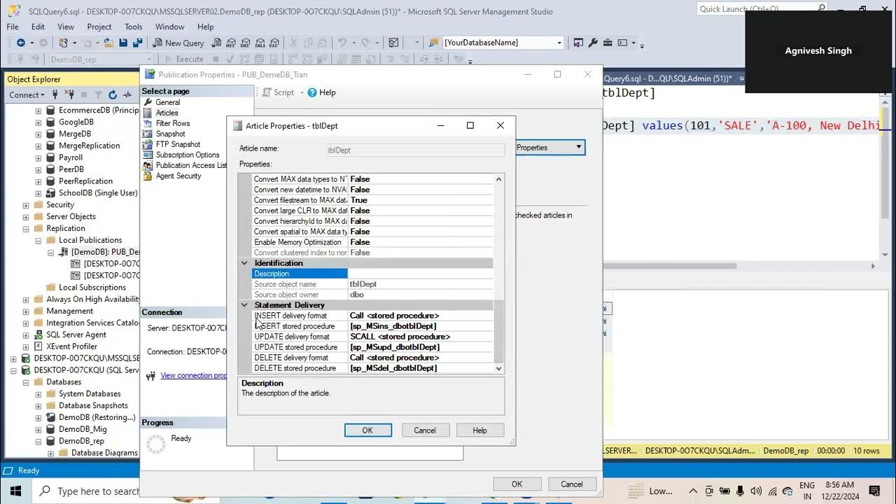 19. Data Replication Architecture in MS SQL Server | Transactional Replication #ibharatsoftware ...