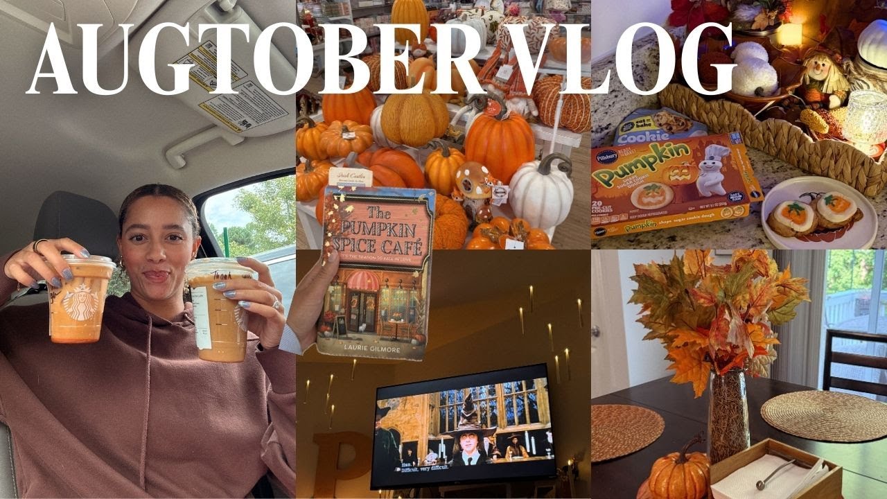 AUGTOBER VLOG 🍁 fall shopping, fall decorating, baking, & trying dunkin ...
