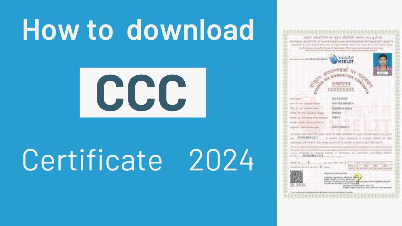 How to download CCC Certificate 2024 | ccc certificate download, - YouTube