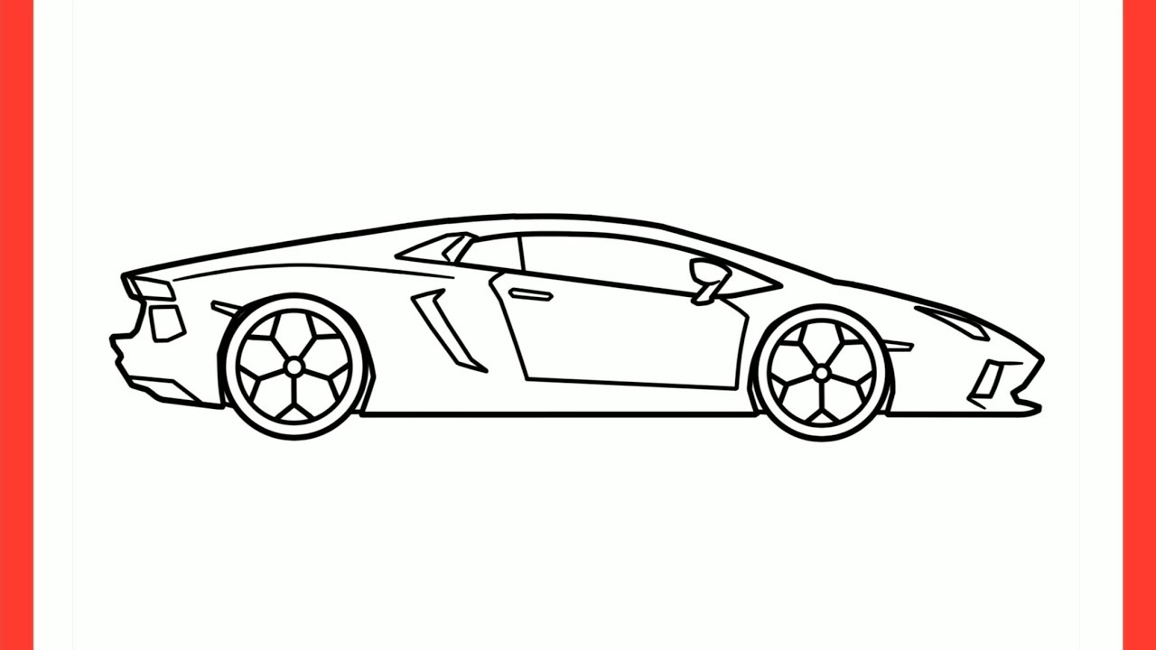 Drawing a LAMBORGHINI AVENTADOR easy / how to draw lambo lp 700-4 2011 ...