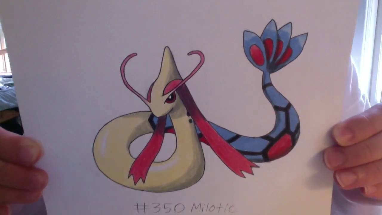 Drawing all the Pokemon: Number 350 Milotic - YouTube