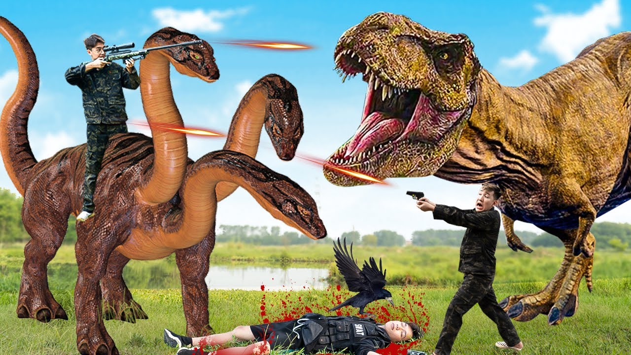 Dinosaur vs Rhino Battle | Most REALISTIC T-Rex Attack| Jurassic Park ...