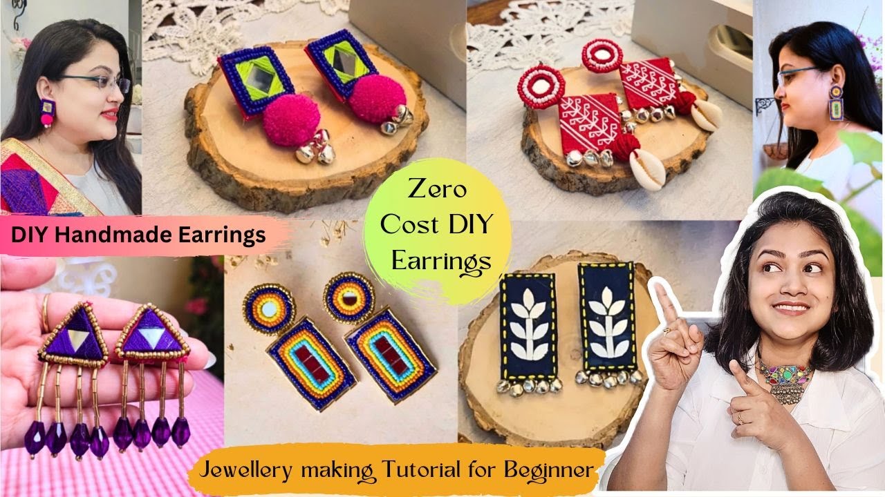 DIY Handmade Earrings | Zero cost DIY Jewellery | Jewellery Making Tutorial for Beginner | Easy ...