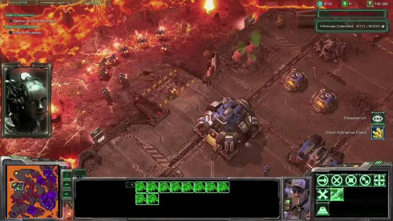 StarCraft 2 Evacuation Lava Mining Gameplay HD - YouTube