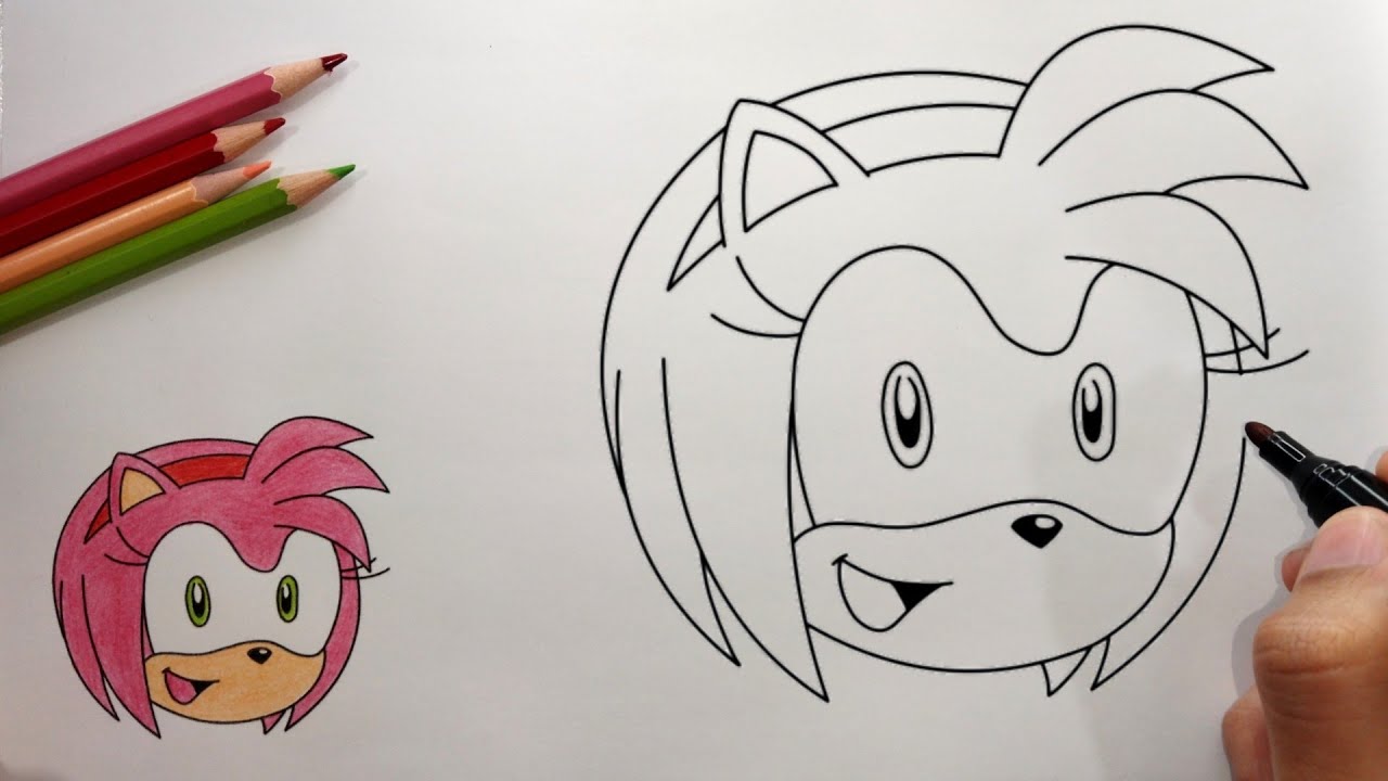 HOW TO DRAW AMY ROSE | DRAWING AMY ROSE FROM SONIC THE HEDGEHOG STEP BY ...