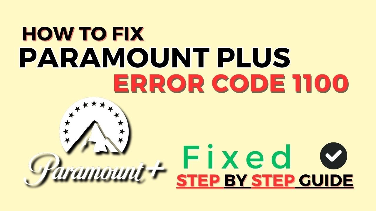 How To Fix Paramount Plus Error Code 1100 YouTube