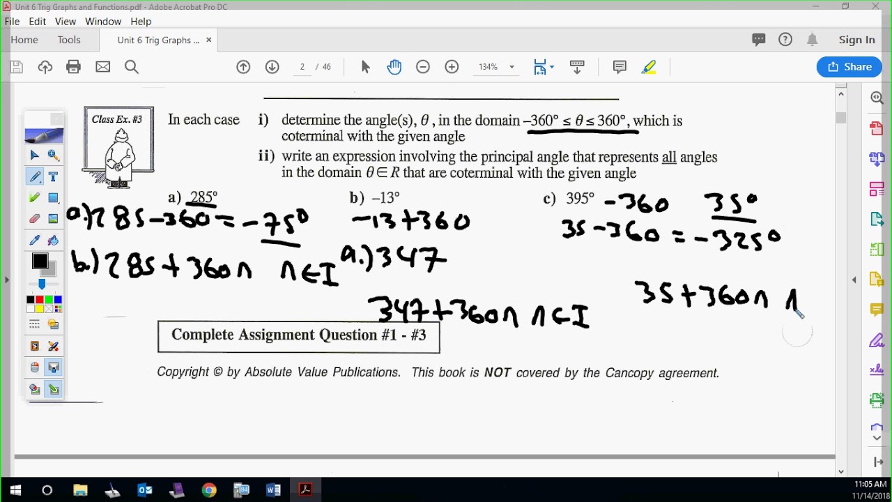 S3 Chapter 2 Lesson 1 - Rotation Angles and Reference Angles (Degrees ...