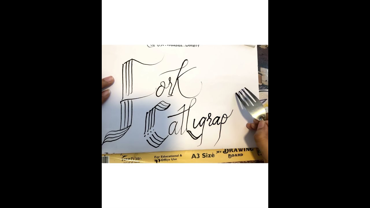 Calligraphy with a fork 🍴💕 - YouTube