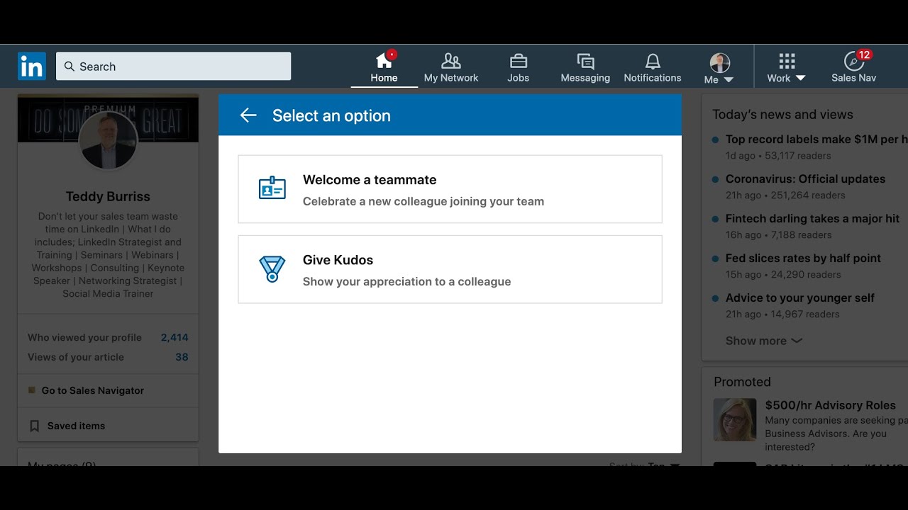 How do I make a LinkedIn Kudos Post? - YouTube