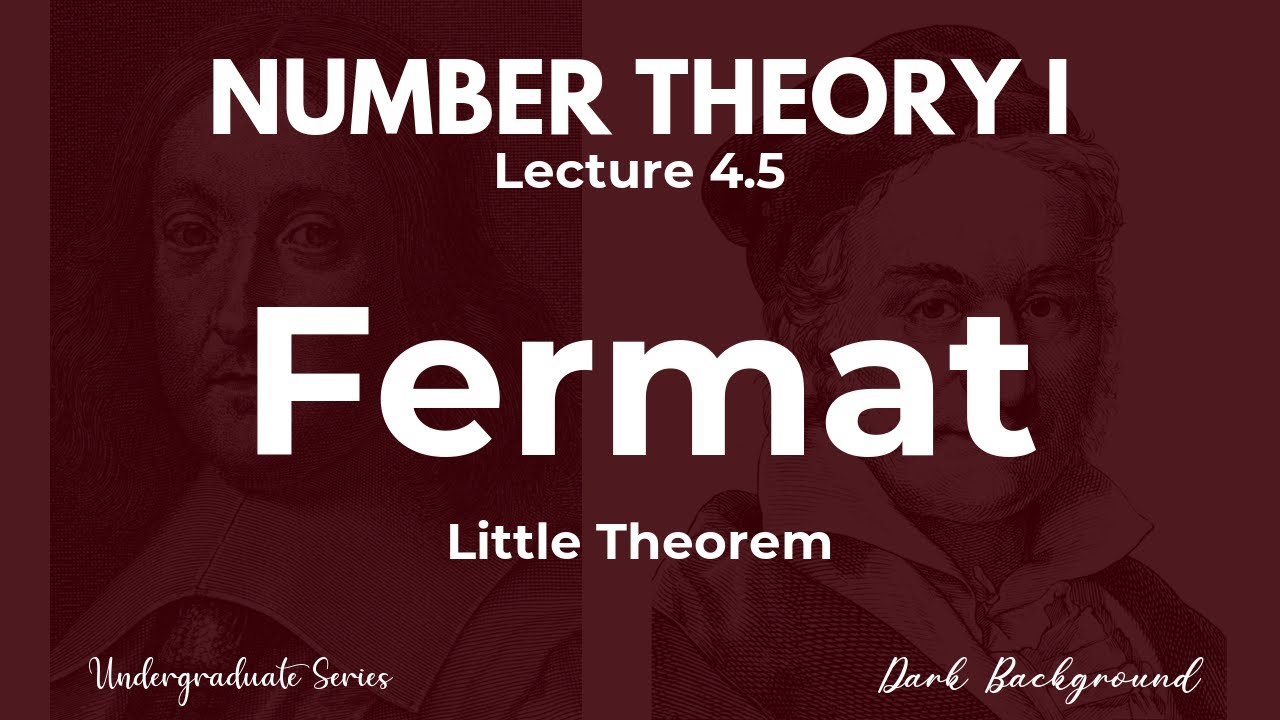 First Course in Number Theory | Lecture 4.5 Fermat's Little Theorem ...