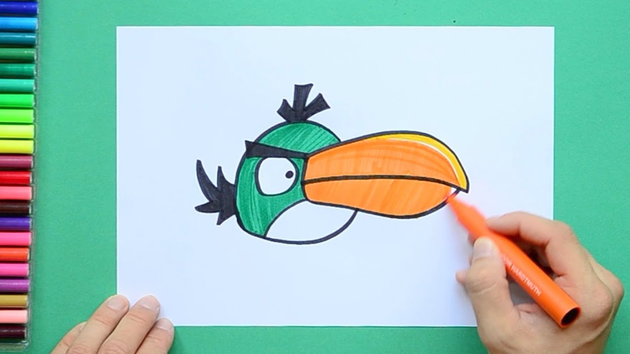 How to draw Hal [Angry Birds] - YouTube