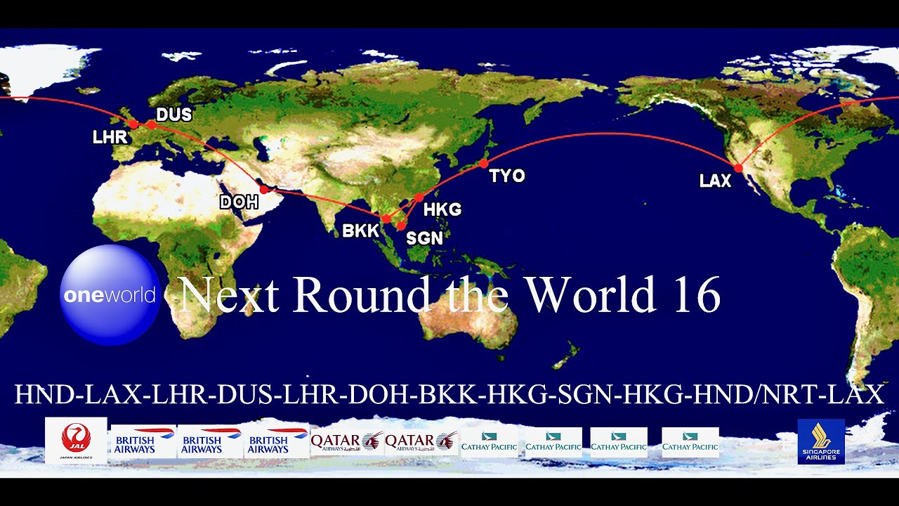 Next Round the World 16 First Class (Eastbound), oneworld - YouTube