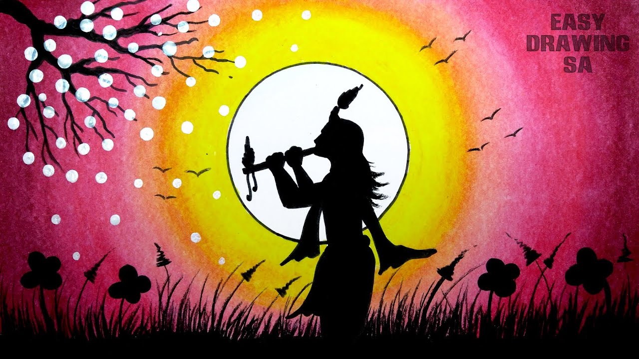 Janmashtami chart/poster drawing/Janmashtami drawing/শ্রীকৃষ্ণ drawing ...