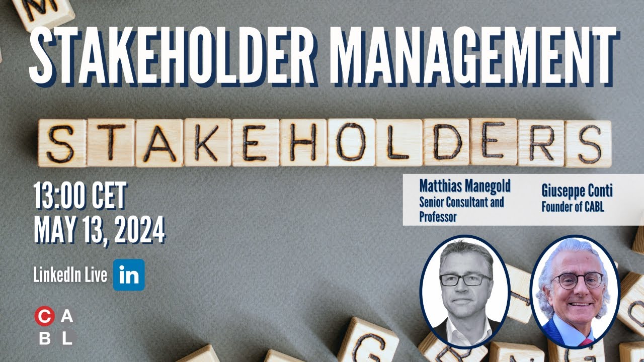 Linkedin live: Stakeholder Management with Matthias Manegold - YouTube