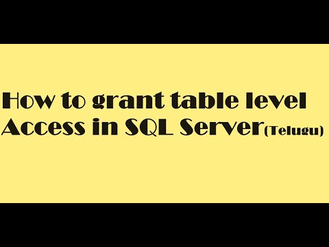 How to grant table level access in SQL Server Telugu - YouTube