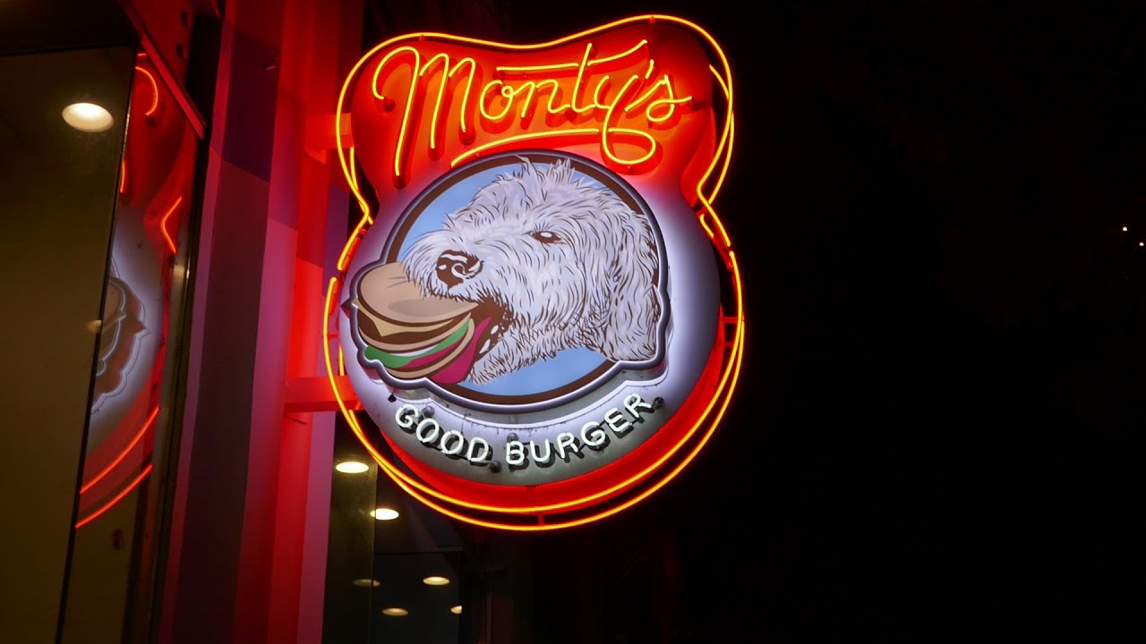 Monty's Good Burger Neon Sign Dog Culver City Los Angeles California ...