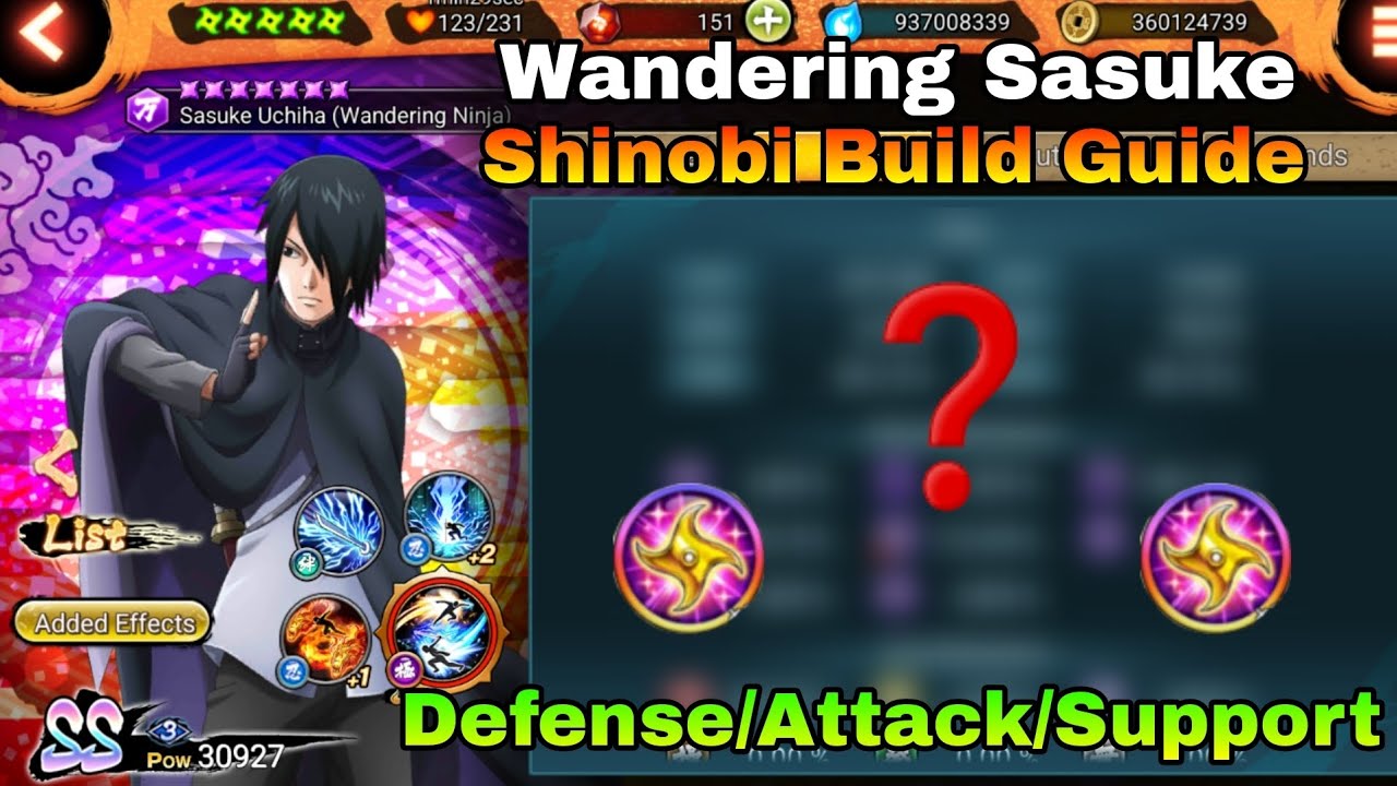 How To Build The Best Wandering Sasuke Guide ️ | Defense/Attack/Support ...