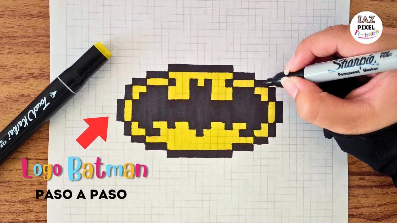 Como dibujar el LOGO DE BATMAN en PIXEL ART – Tutorial paso a paso # ...