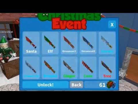 Roblox Murder Mystery 2 every unboxable 2015 Christmas knife (MM2 ...