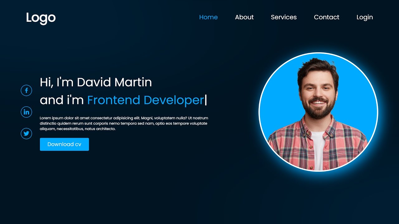 Personal Portfolio Website using Html & Css & Js || How to create a ...