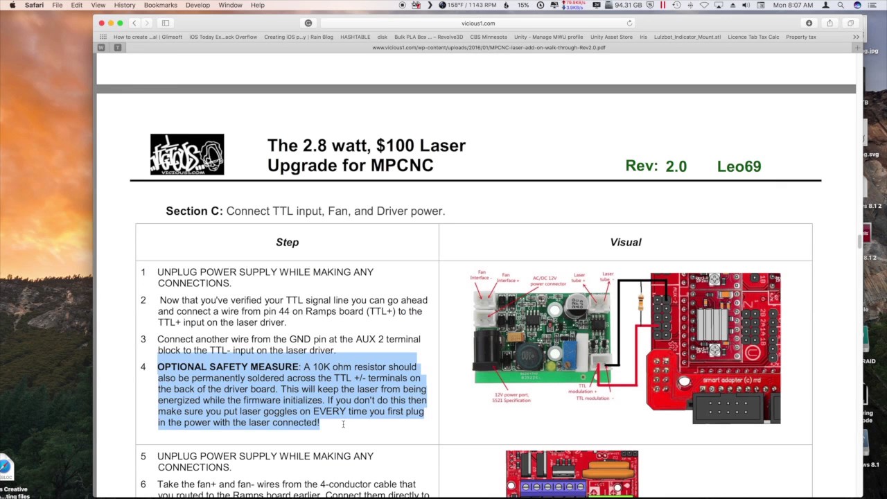 Mostly Printed CNC MPCNC Part 8: Laser RE wiring - YouTube