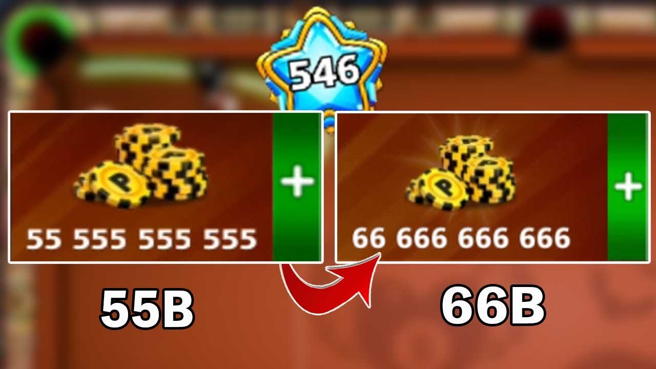 From 55.555.555.555 To 66.666.666.666 Coins 🤯 Level 546 Pro 8 ball pool ...