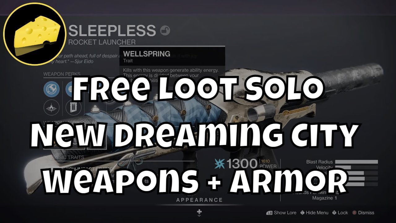 Free Loot Solo New Dreaming City Rolls & High Stat Armor - Shattered ...