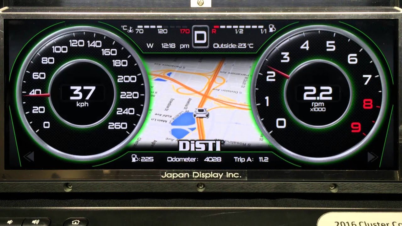 DiSTI Cluster 2016 v2 on Renesas R-Car H3 built with GL Studio - YouTube