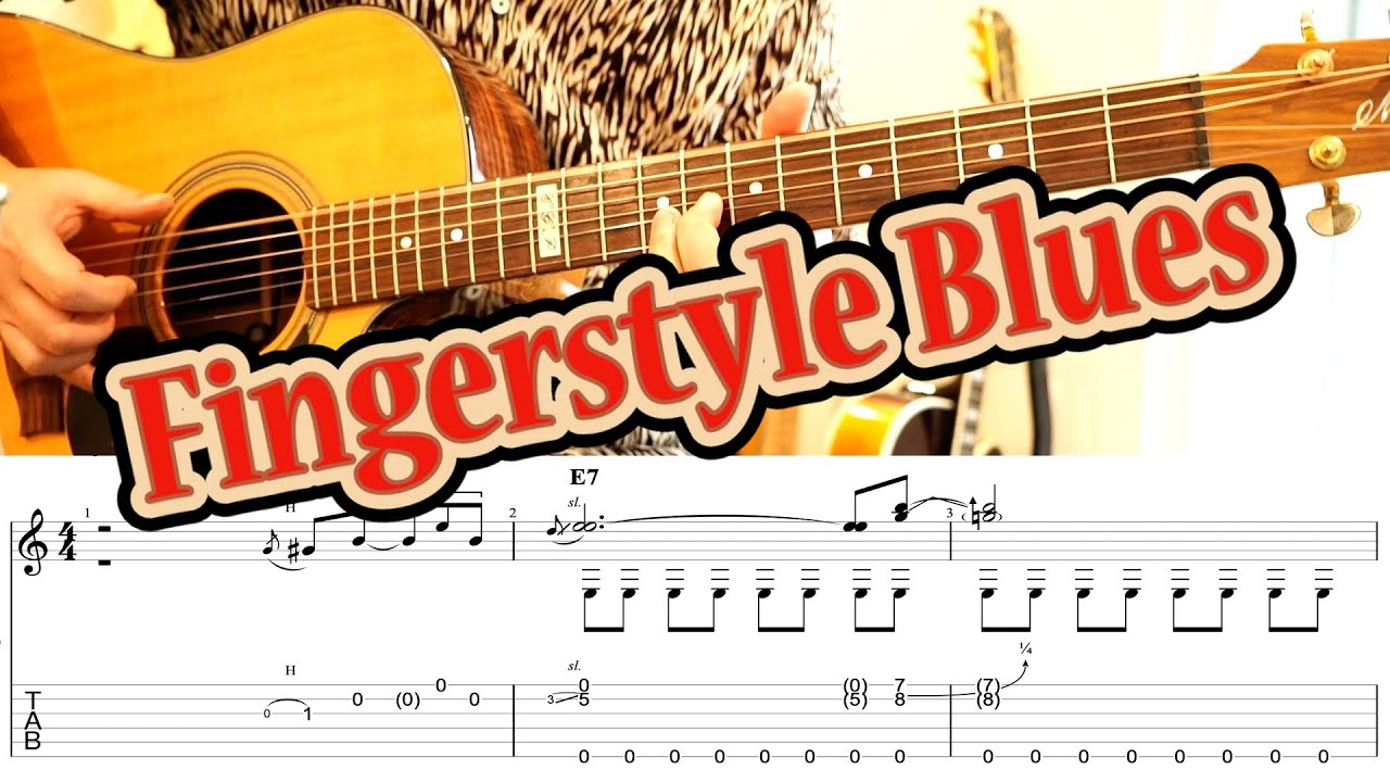 【TAB】Fingerstyle Blues/一人ブルース - YouTube