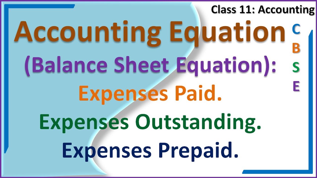 Accounting Equation, Balance Sheet Equation, Expenses Paid, Expenses ...