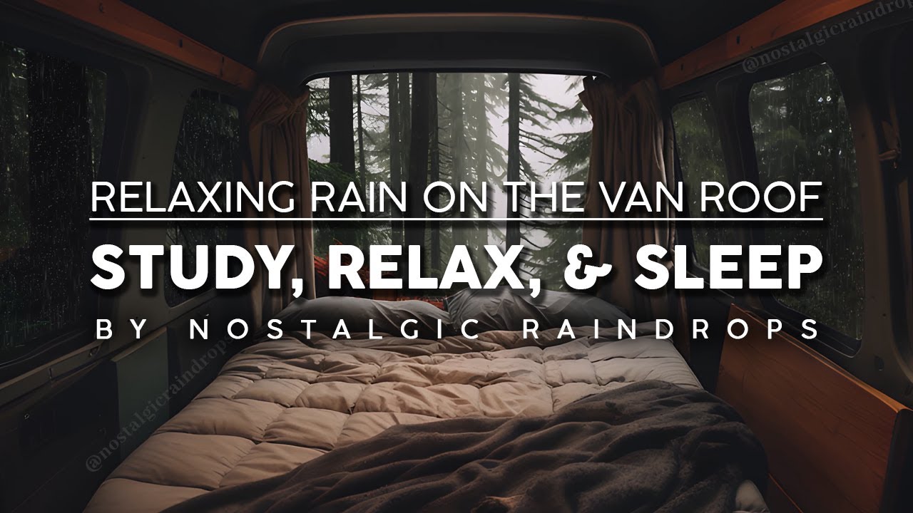 Rain in the Van 🚐 Thunderstorm Sounds in a Cozy Van for a Peaceful ...