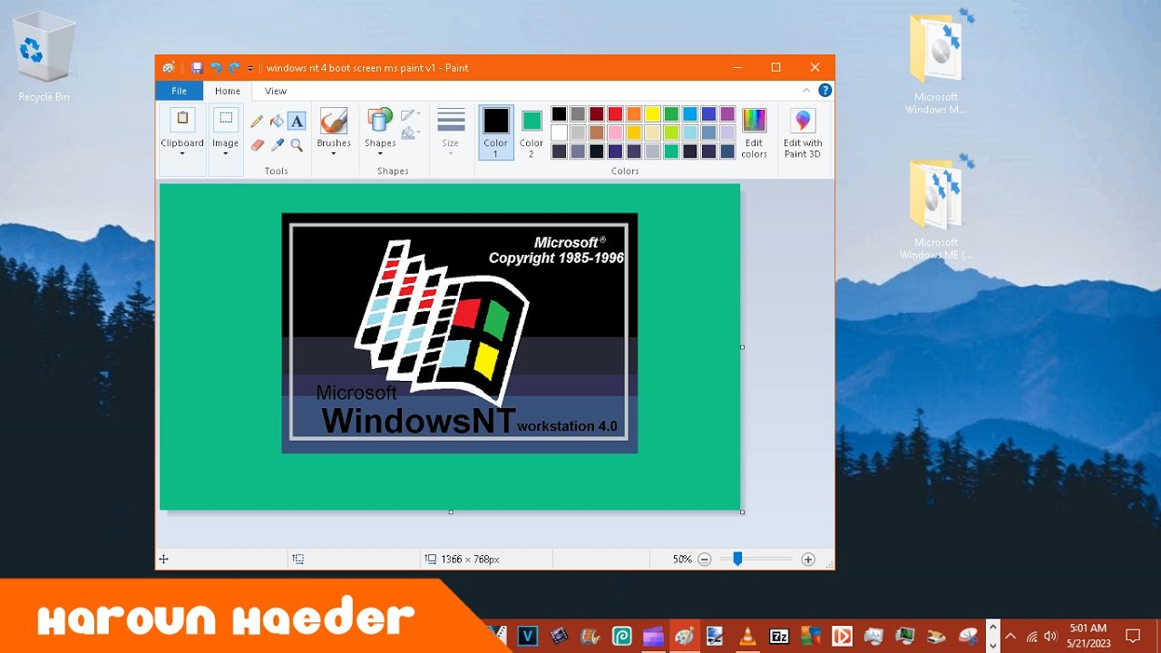 How to draw Windows NT 4.0 boot screen in MS Paint!! - YouTube