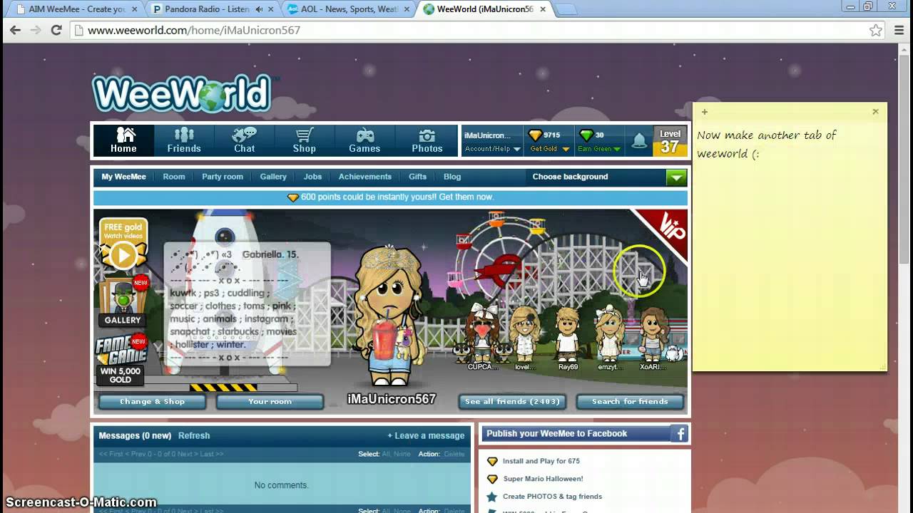 How to glitch on weeworld (2014) - YouTube