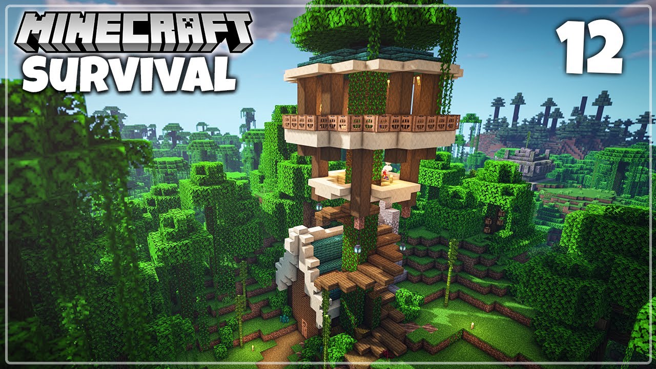 Treehouse Starter Base - Minecraft 1.16 Survival Let's Play - YouTube