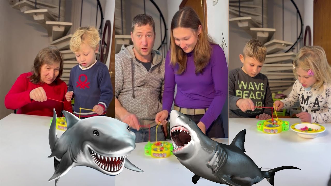🎯 Family Shark Catch Challenge! Board Game Fishing Madness! 🏆 - YouTube