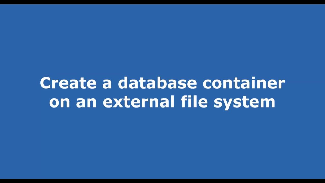 Create a mysql database docker container using an external file system - YouTube