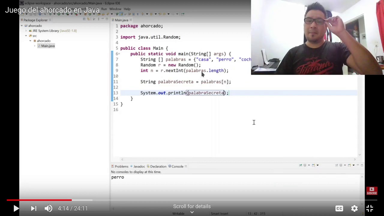 El juego del ahorcado en consola JAVA - YouTube