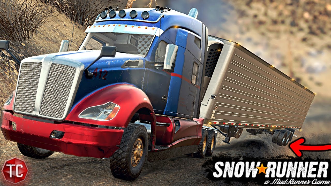 SnowRunner: Semi Truck vs TIGHT CANYON ROAD! (CONSOLE MODS) - YouTube