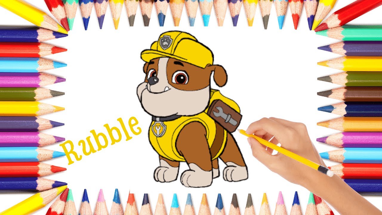 Let's Discover Step by Step How to Draw Rubble from Paw Patrol😁 ️🐶 ...