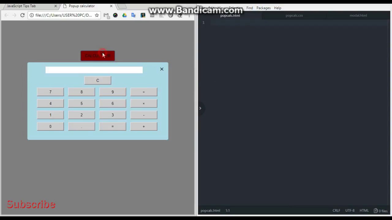 Create A Popup Calculator With Jquery Html And Css Youtube 1237
