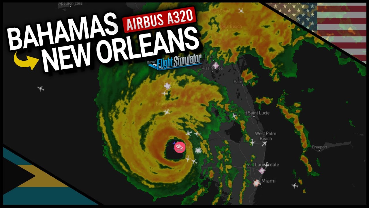Flying over Hurricane Ian | Nassau - New Orleans | FlyByWire A32X ...