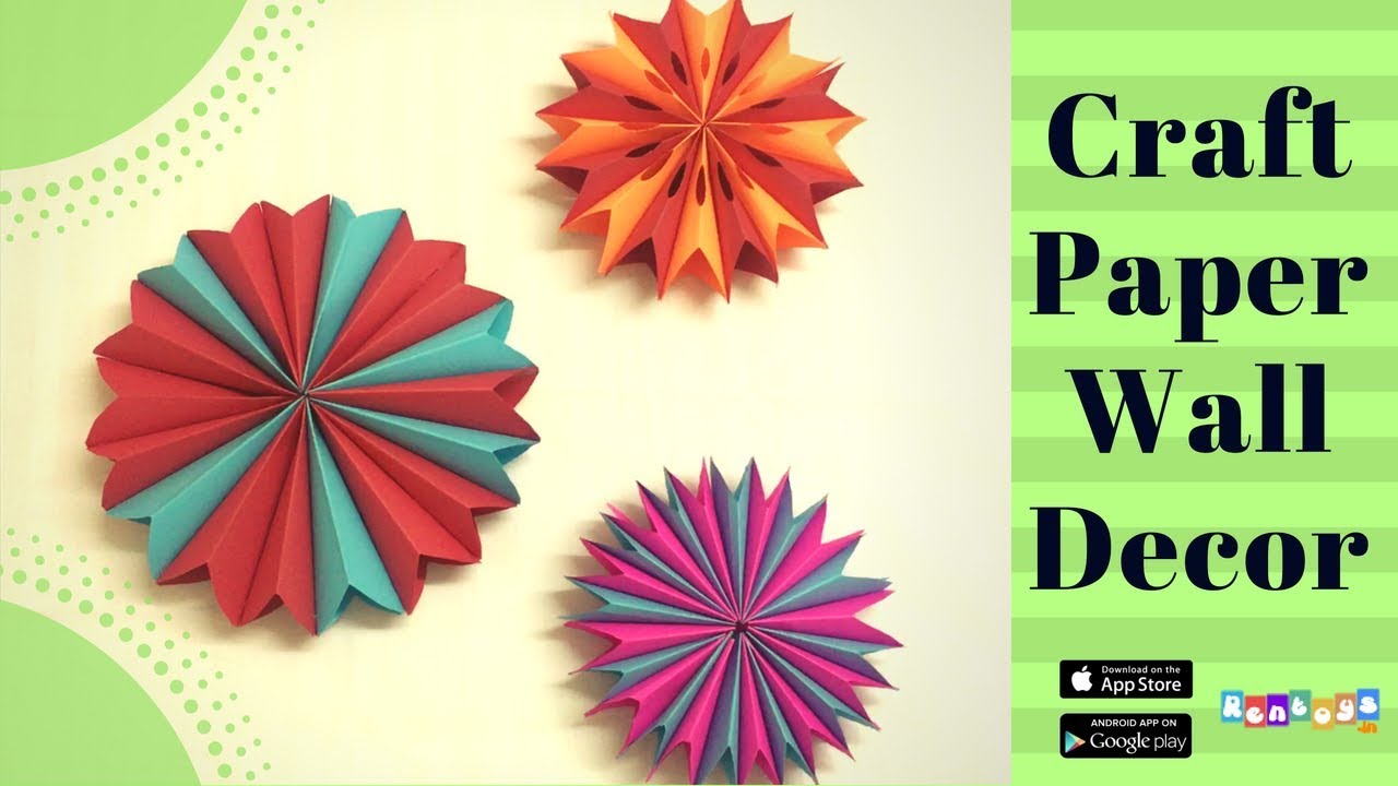 DIY ideas- Craft paper wall decor - YouTube